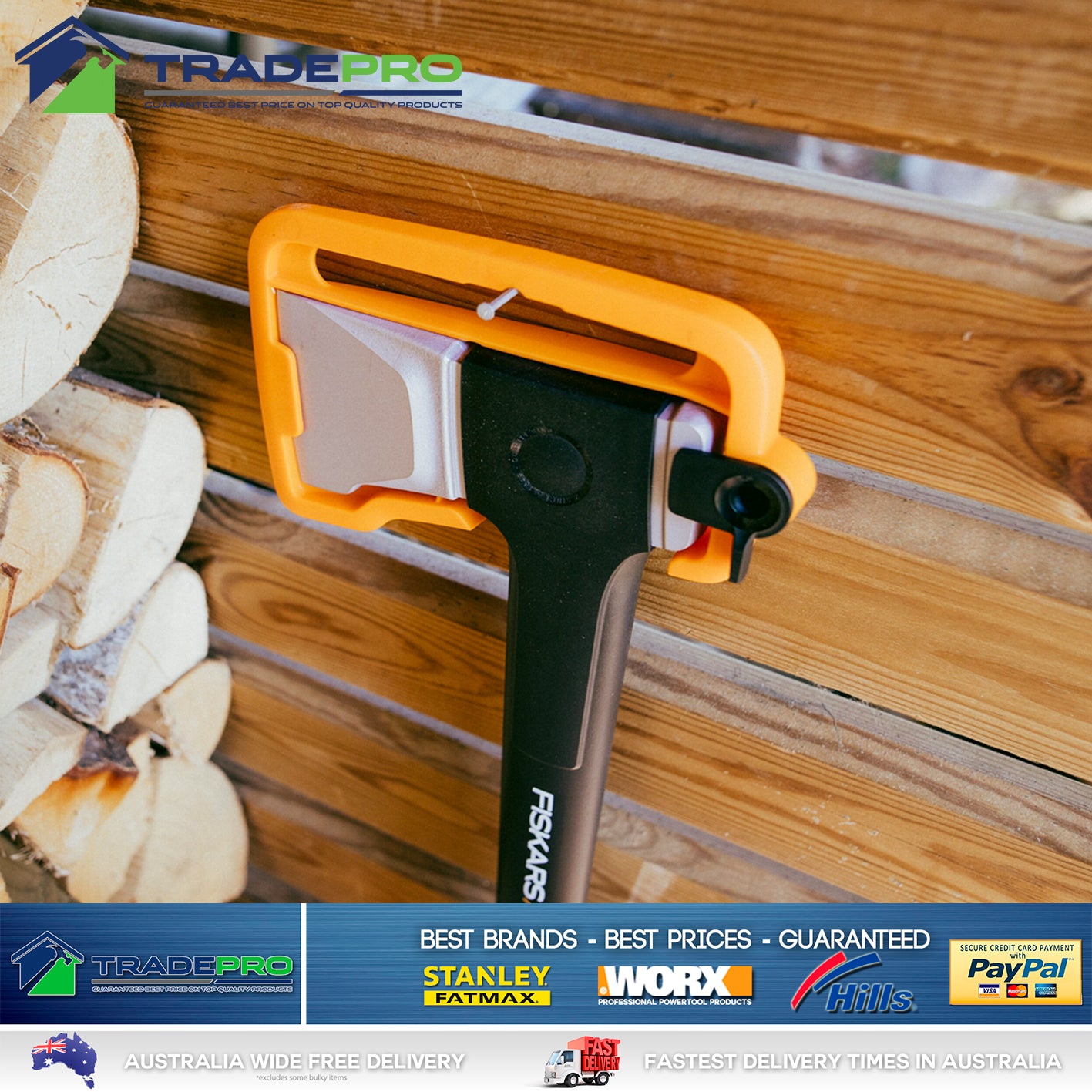 Genuine Fiskars® X32 Axe Blade L IsoCore 2.8kg Timber Log Split Finlan ...