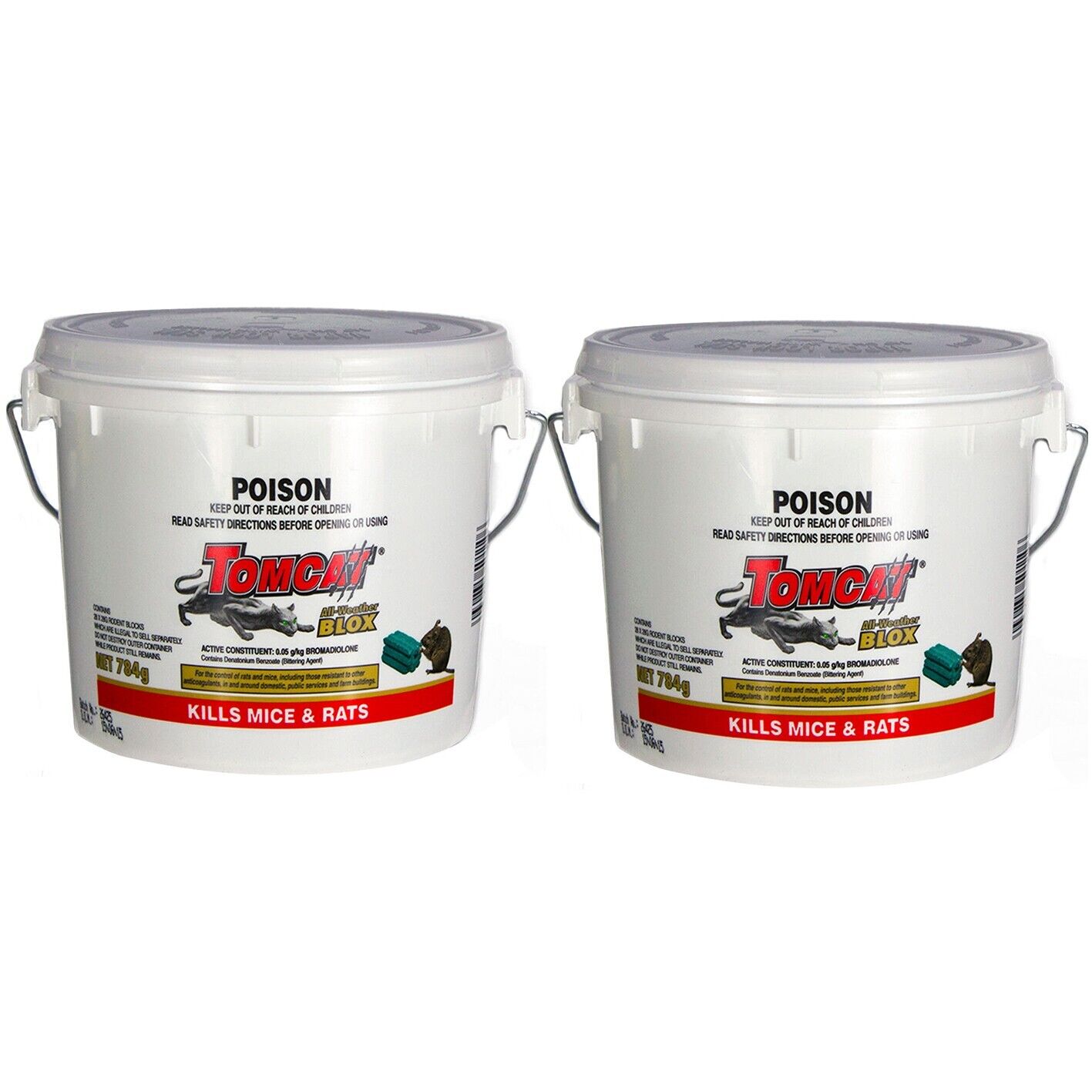 2x Tomcat Ultra All Weather Blox 784g Rat Bait Mouse Trap Poison Roden ...