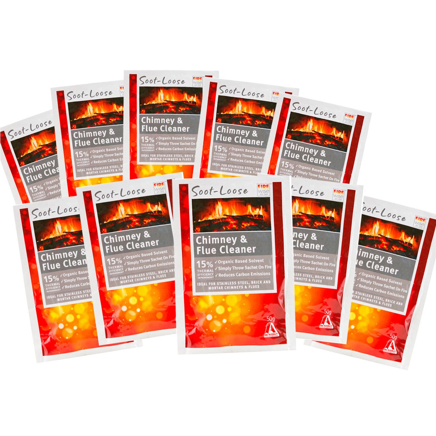 Soot Loose Chimney Flue Fire Cleaner 500g NEW Genuine Rubbedin Firepla ...