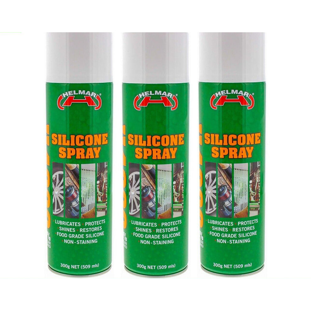 3x Silicone Spray Helmar 300 Lubricant Treadmill Marine Anti Squeak Fr ...