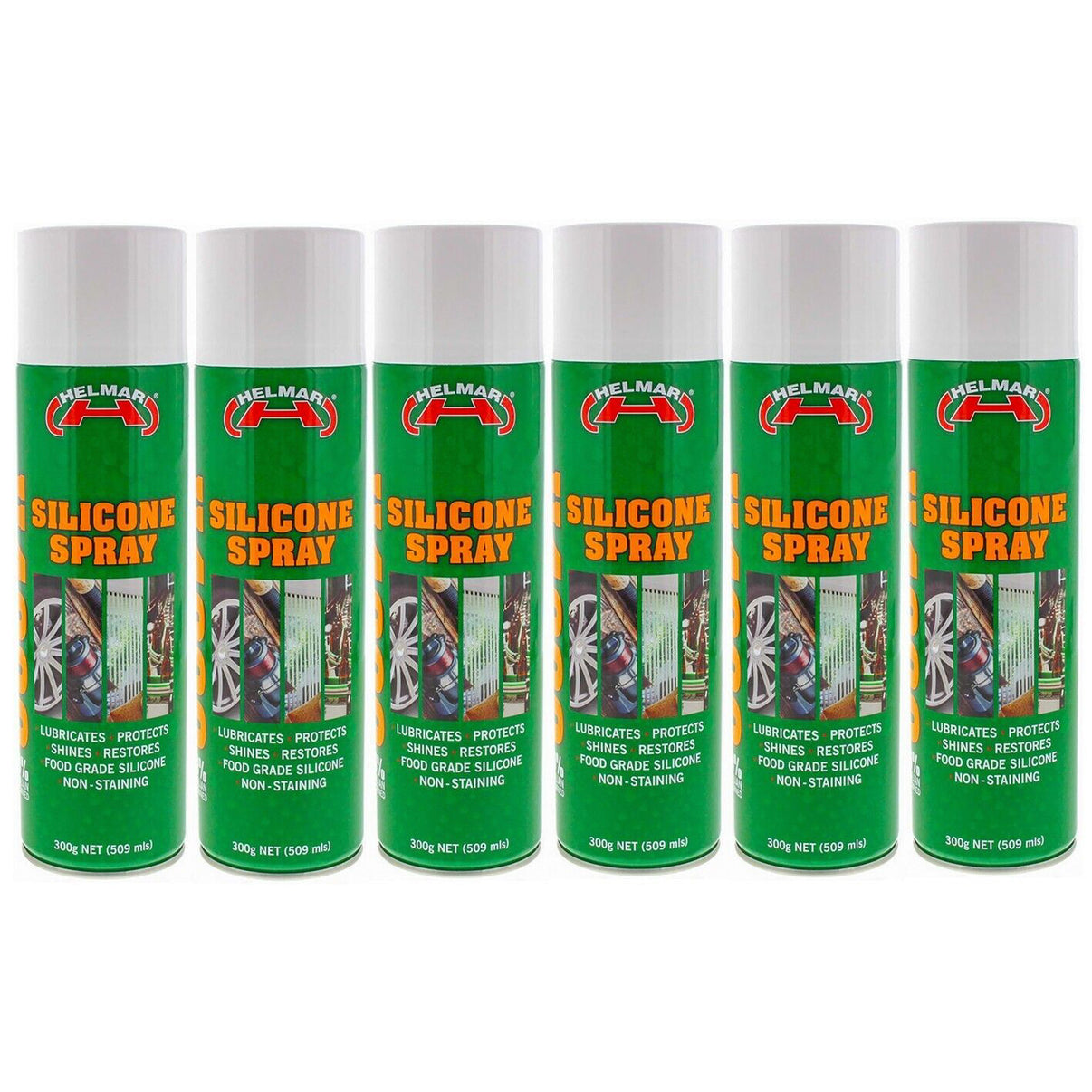 6x Silicone Spray Helmar 300 Lubricant Treadmill Marine Anti Squeak Fr ...