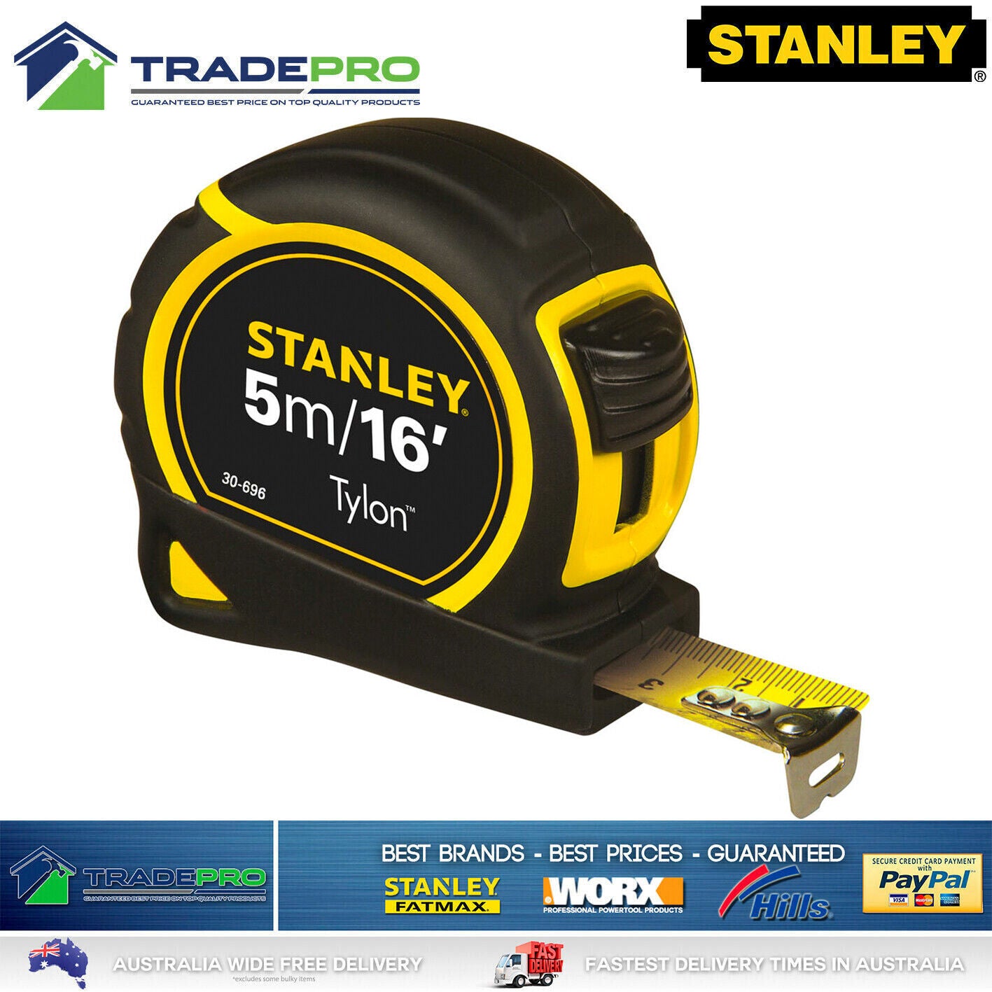 Stanley® Tape Measure PRO 5m Metric Imperial Fatmax Premium Tylon Qual ...